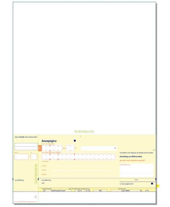 OLA - ACCEPTGIRO formulier - A4 | De Papierfabriek